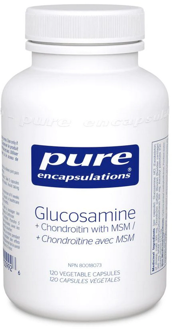 Glucosamine + Chondroitin with MSM 120 capsules Pure Encapsulations ...